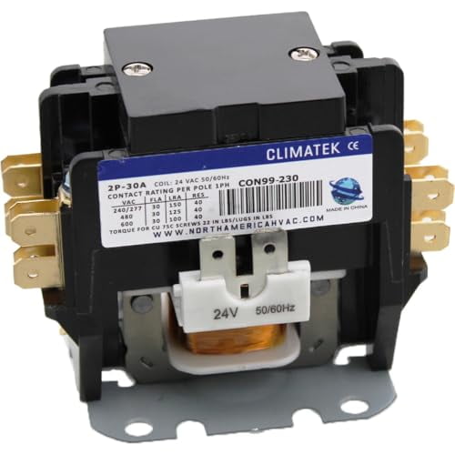 Double Pole / 2 Pole 30 Amp Condenser Contactor CONT2P025024VS ...