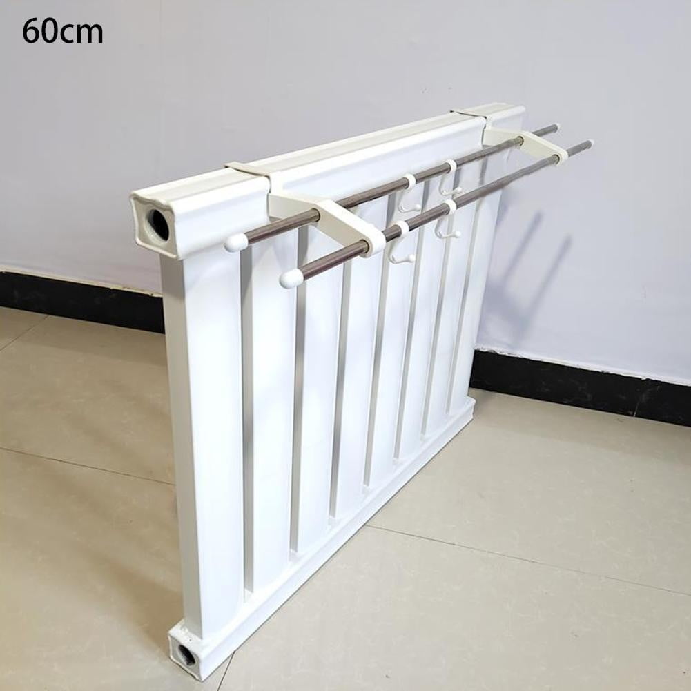 Double Pole Radiator Towel Rail With 4 hooks Strong Load-Bearing ...