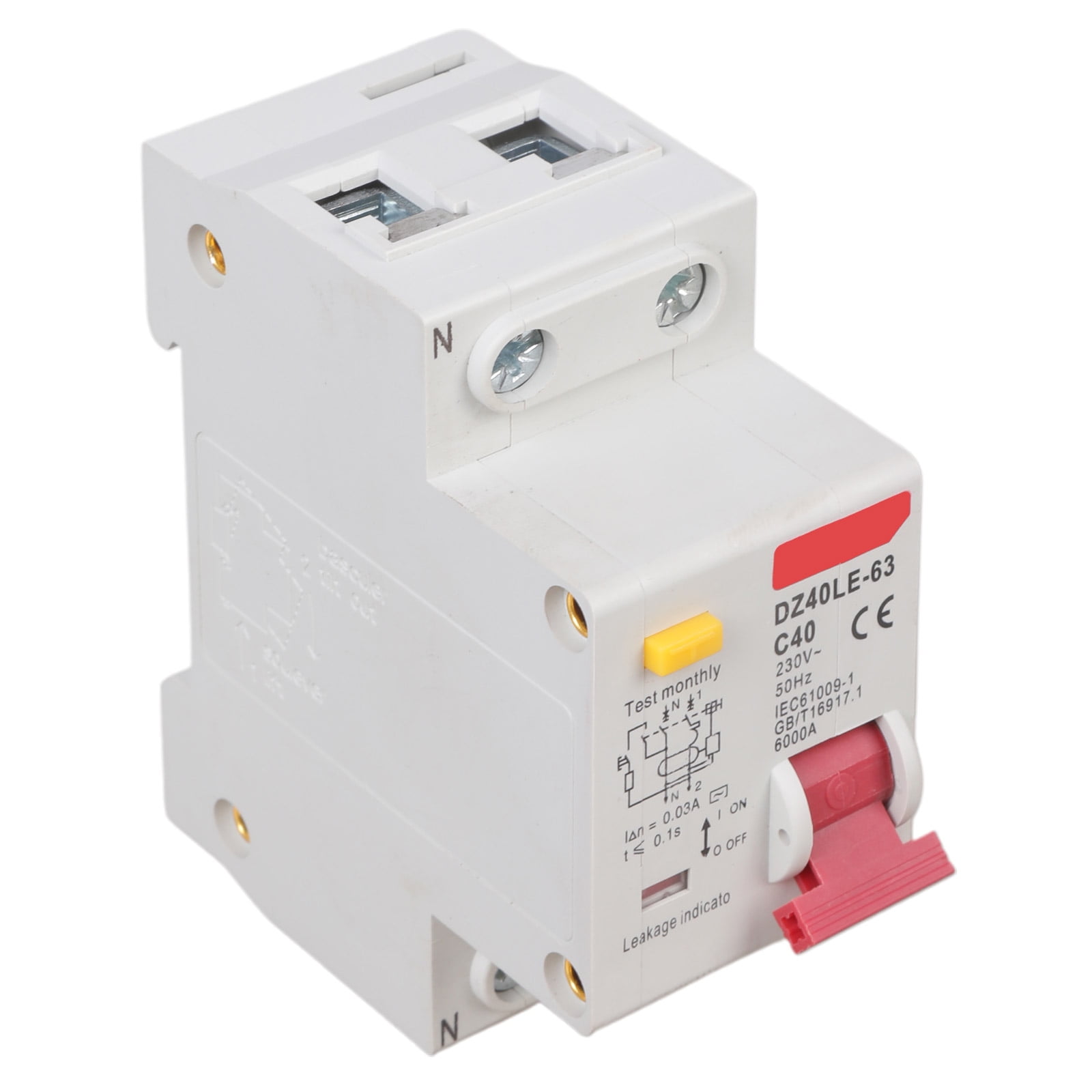 Double Poles Residual Current Circuits Breaker 1P+N Residual Current ...