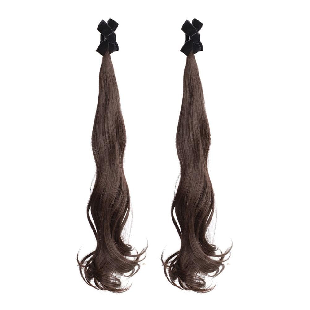Double Ponytail Scratch Clip Wig Clip-in Double Ponytail Wig A6K6 ...
