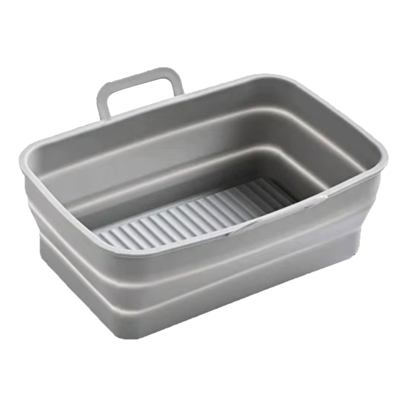 Double Pull Out Basket Foldable Silicone Fryer Pan Rectangular Fryer ...