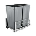 Double Pull Out Trash Can, 50QTx2 Kitchen Waste Container with Soft ...