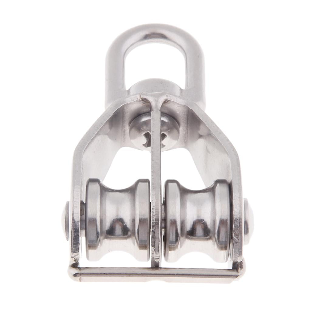 Double Pulley Block Stainless Steel Boat canoe and kayak Swivel Lifting ...