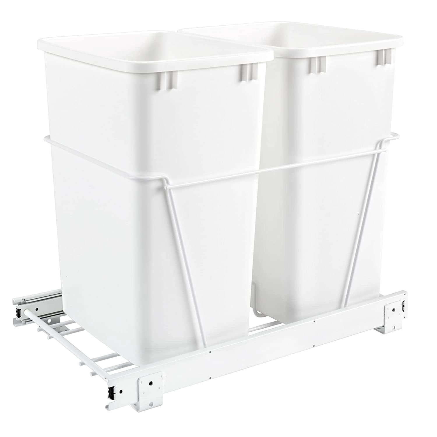 Double Pullout 35 Qt Sliding Waste Bin Trash Container for Base Kitchen ...