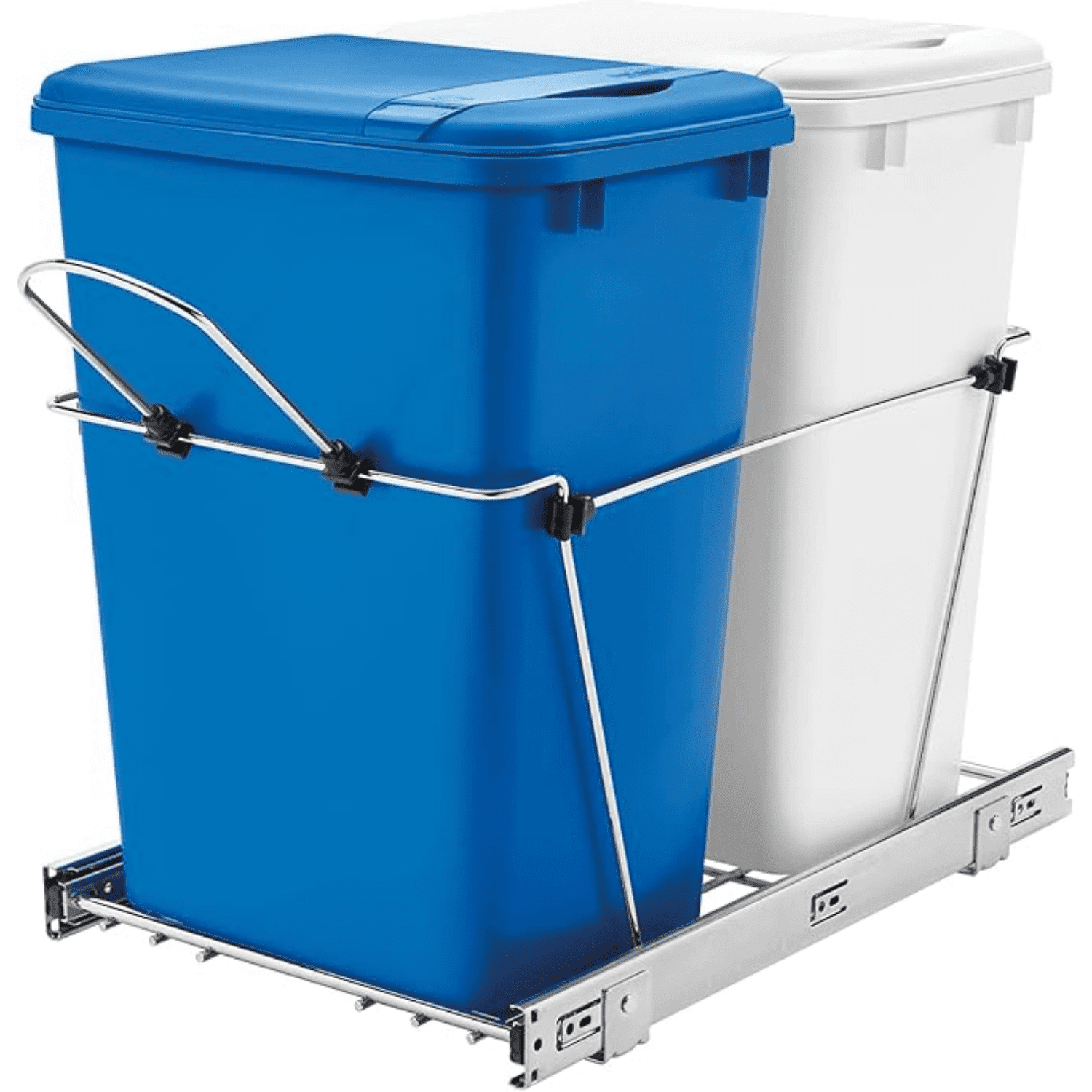 Double Pullout Trash Can for Kitchen Cabinets 35 Qt Garbage Recycling ...