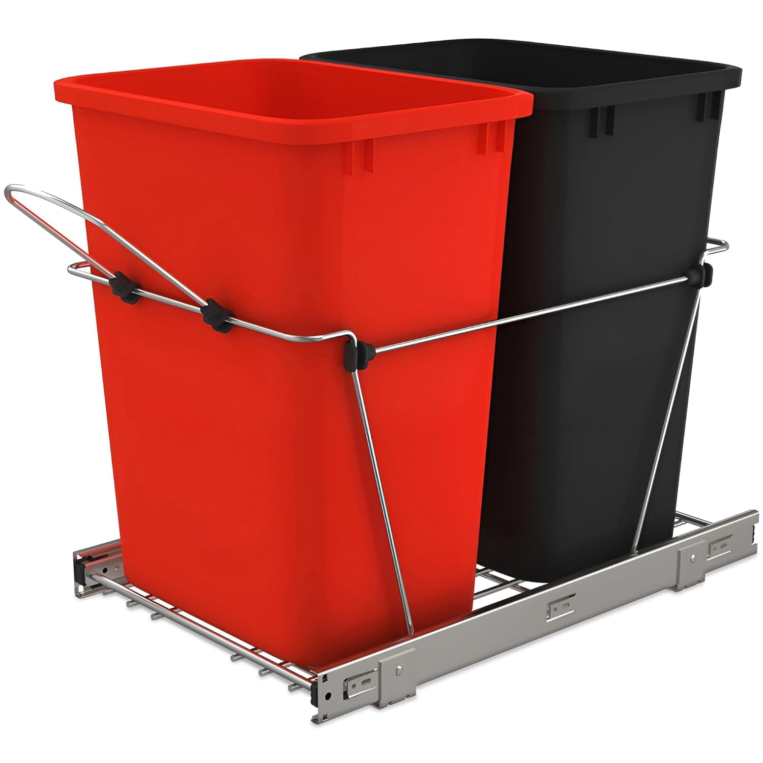 Double Pullout Trash Can for Kitchen Cabinets 35 Qt Garbage Recycling ...