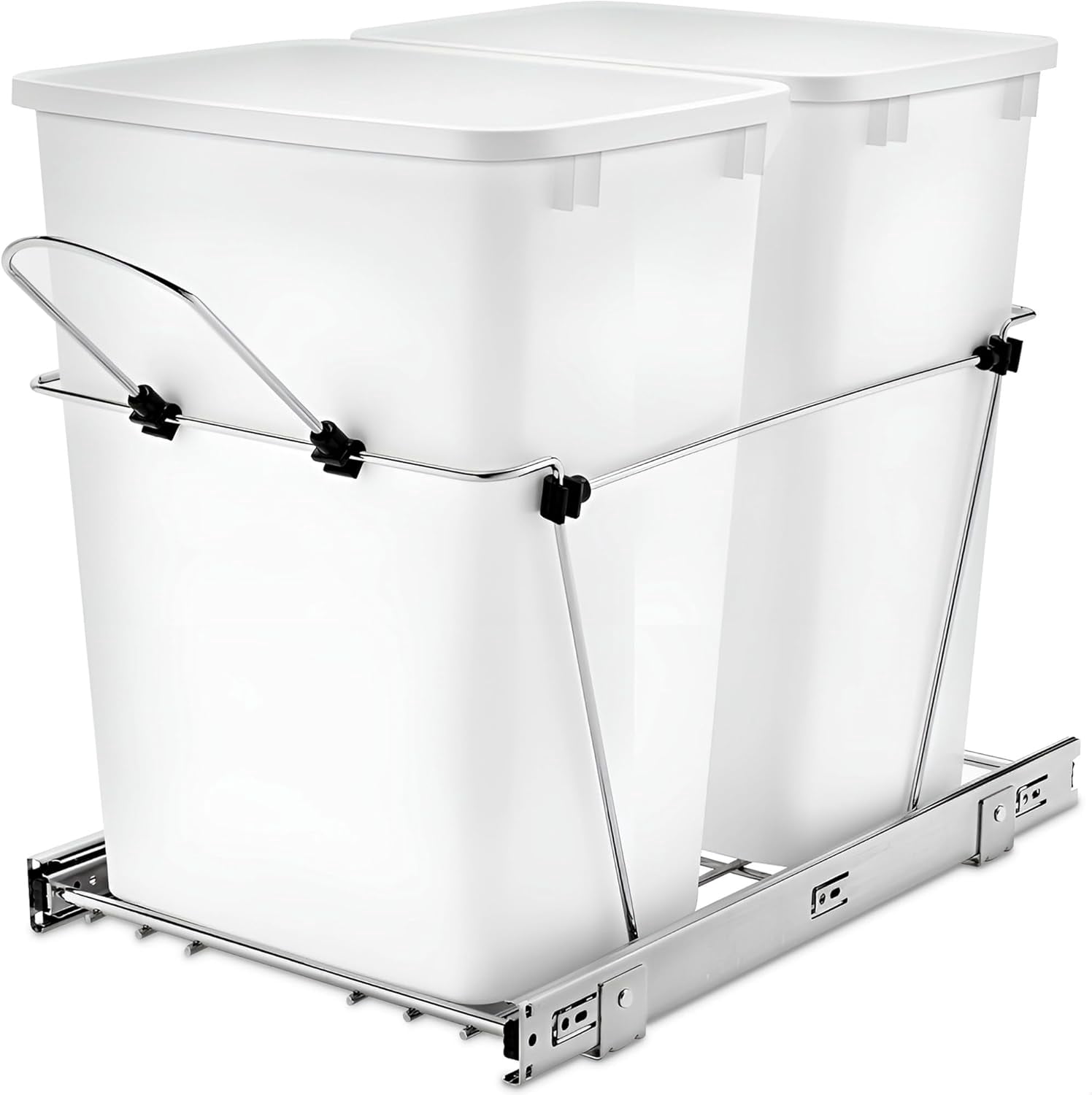 Double Pullout Trash Can for Kitchen Cabinets 35 Qt Garbage Recycling ...