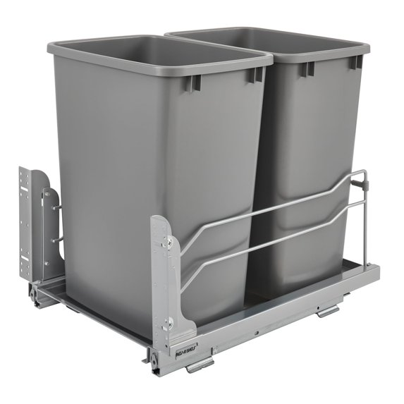 Double Pullout for Under Kitchen Cabinets 35 Quart 8.75 Gallon with ...