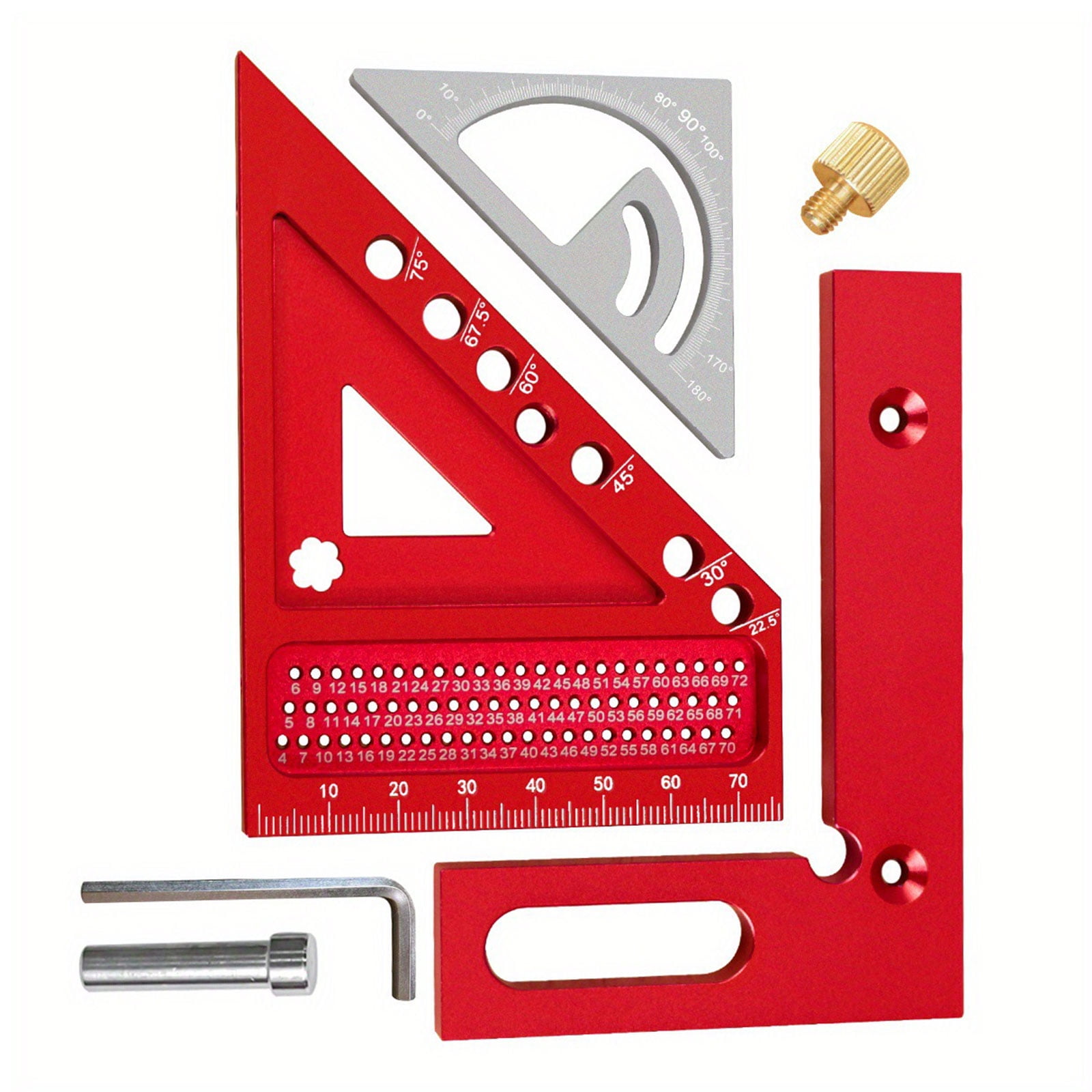 Double Purpose Aluminum Alloy Measuring Ruler Set Anticorrosion Finish ...