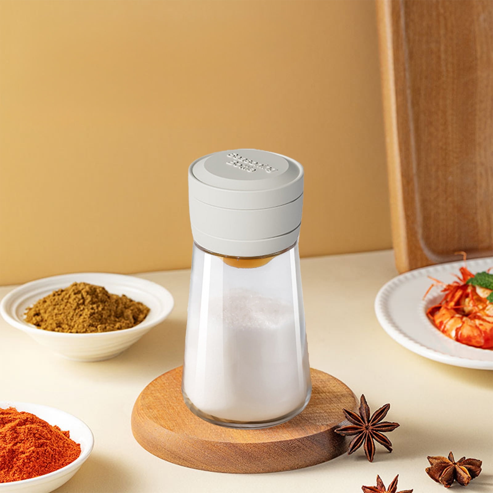 Double Purpose Dosing Spices Shaker, Kitchen Glass Spice Jar with ...