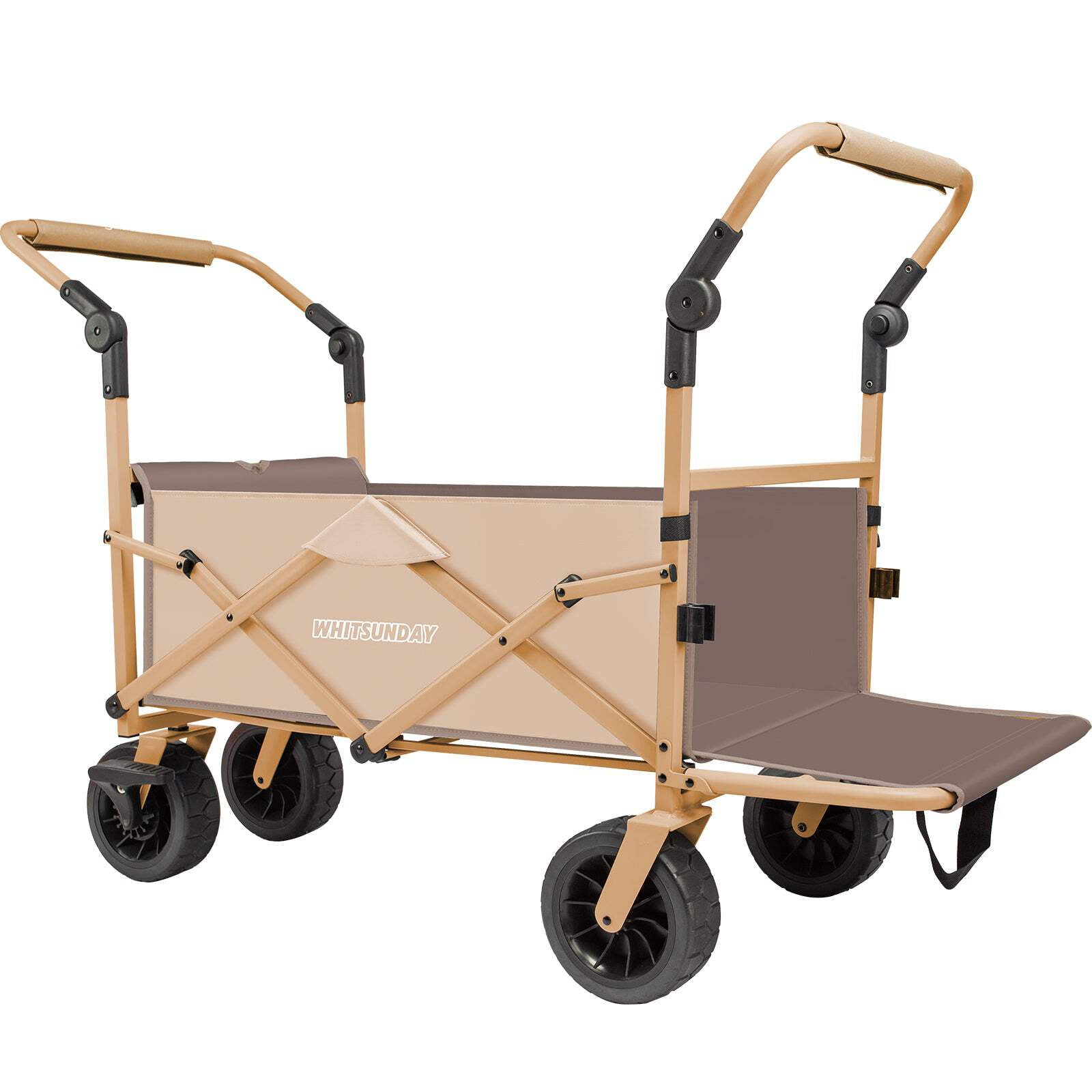 Double Push Bar Wagon with Tailgate and All-terrian Wheel for Picnic ...