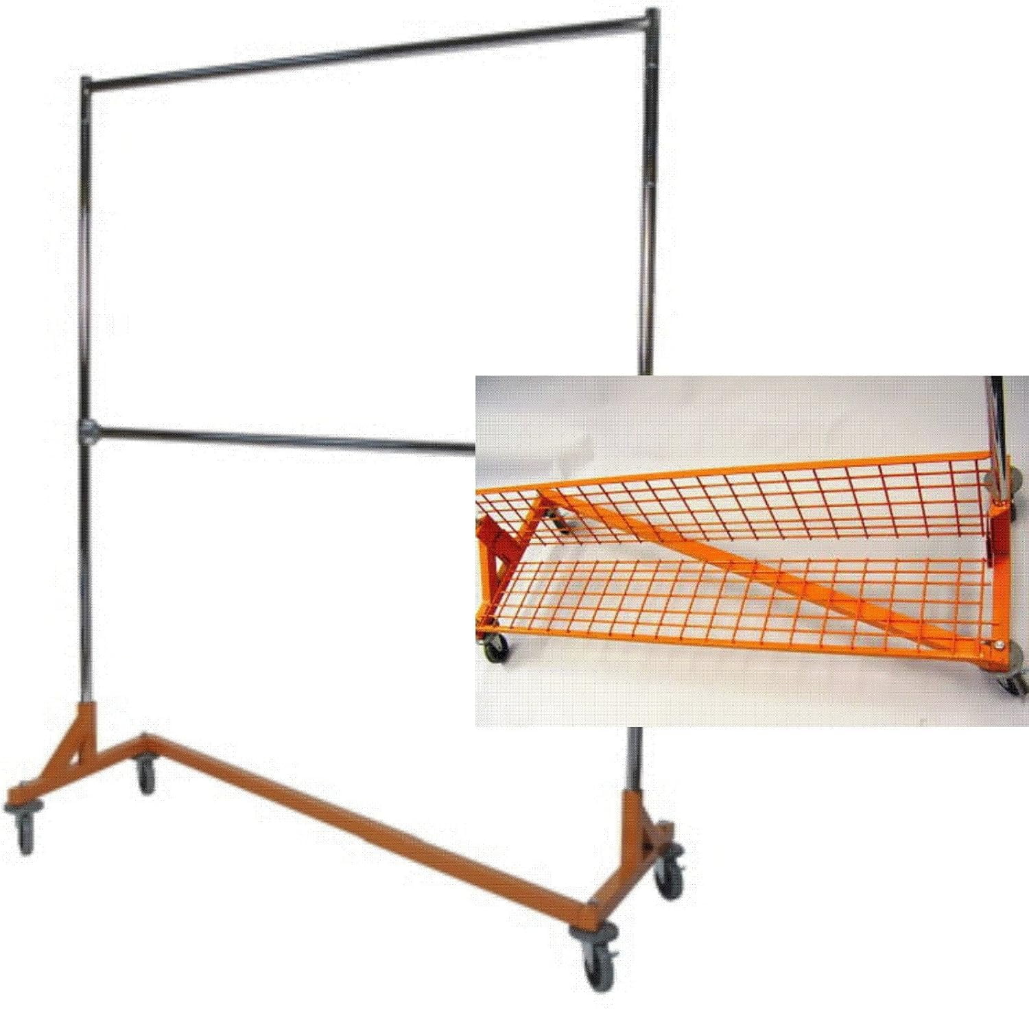 Double Rail Z Rack Rolling Clothes, Clothing, Garment Rack with Bottom ...