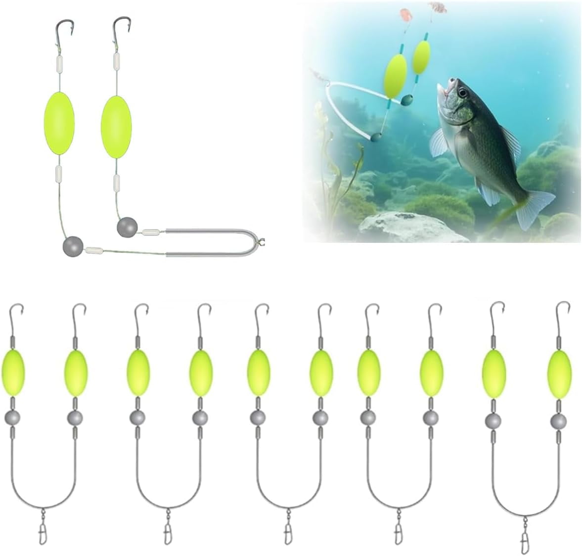 Double Reverse Fishing Hook Set,Double-Hook Reverse Bottom Line,Anti ...