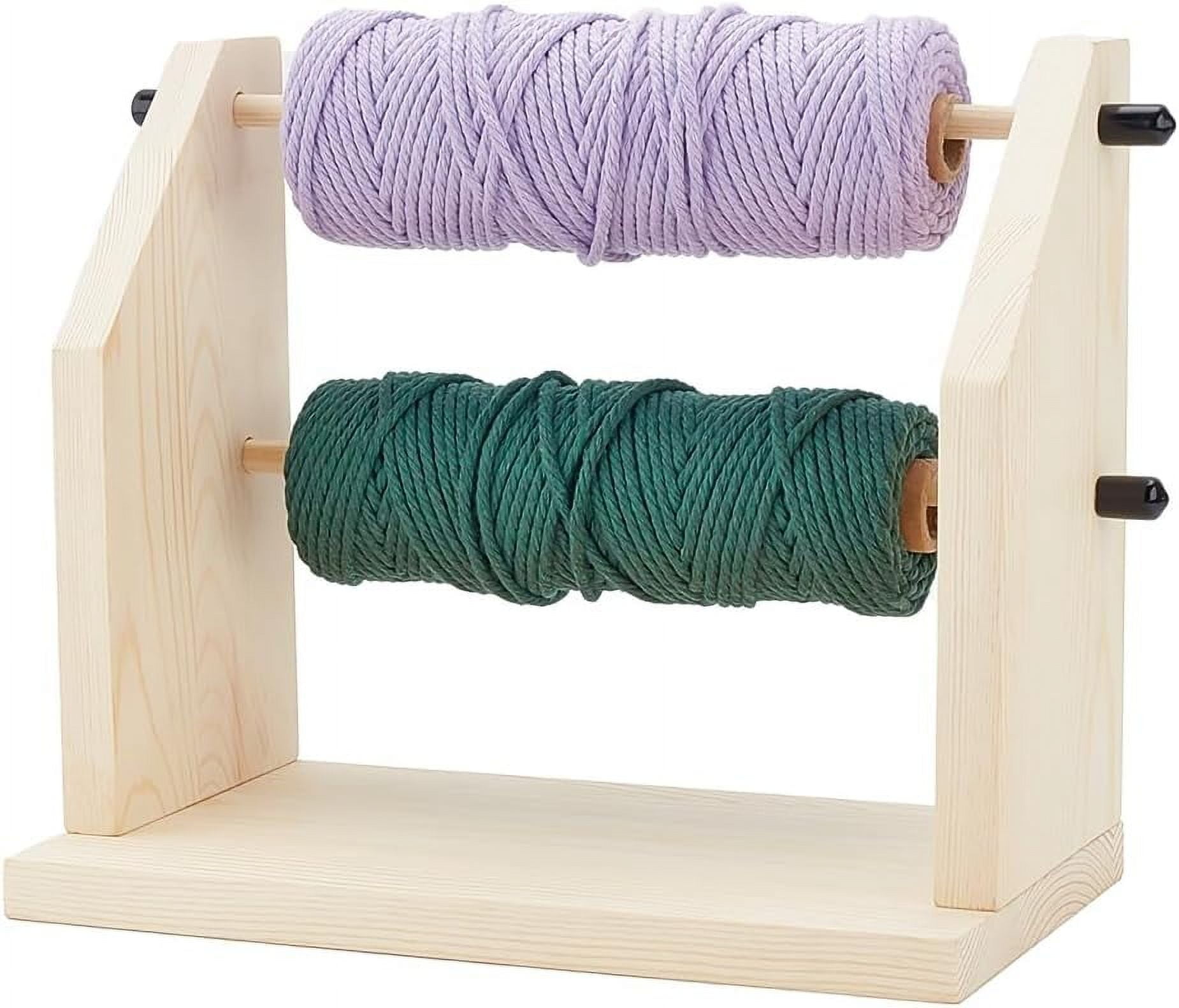 Double Revolving Yarn Holder, Handmade Wood Yarn Dispenser Horizontal ...