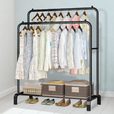 Clothes Rack, 2 Tier Heavy Duty Garment Rack with Storage Shelf, 40"L x ...