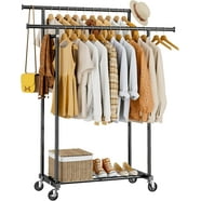 IHHIZLTT Garment Rack, Bamboo Clothing Rack for Hanging Clothes,8 Hooks ...