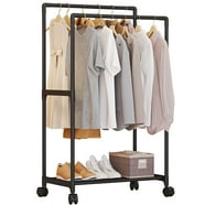 Mainstays Adjustable Rolling Garment Rack Metal Chrome, White, 84 ...