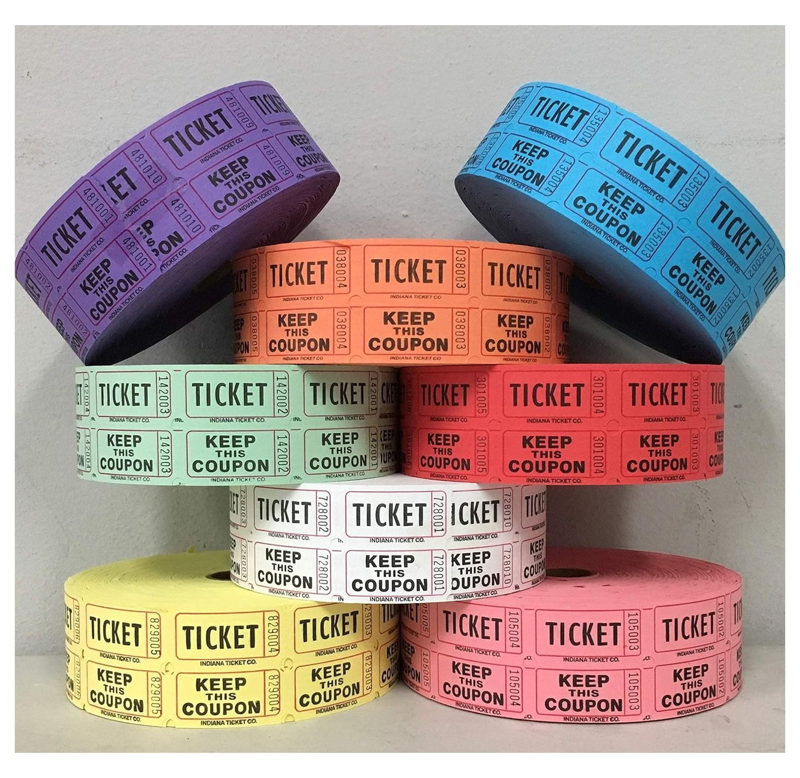 Double Roll Tickets Full Case - Assorted (2000x20) - Walmart.com