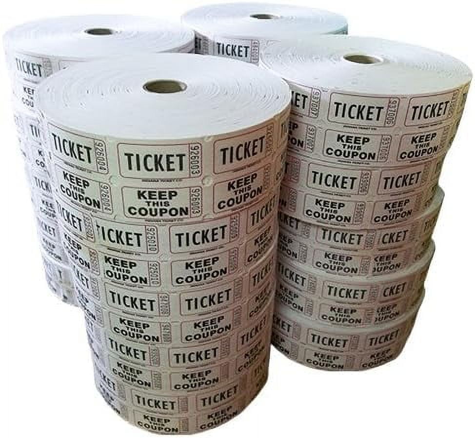 Double Roll Tickets Full Case - White (2000x20) - Walmart.com
