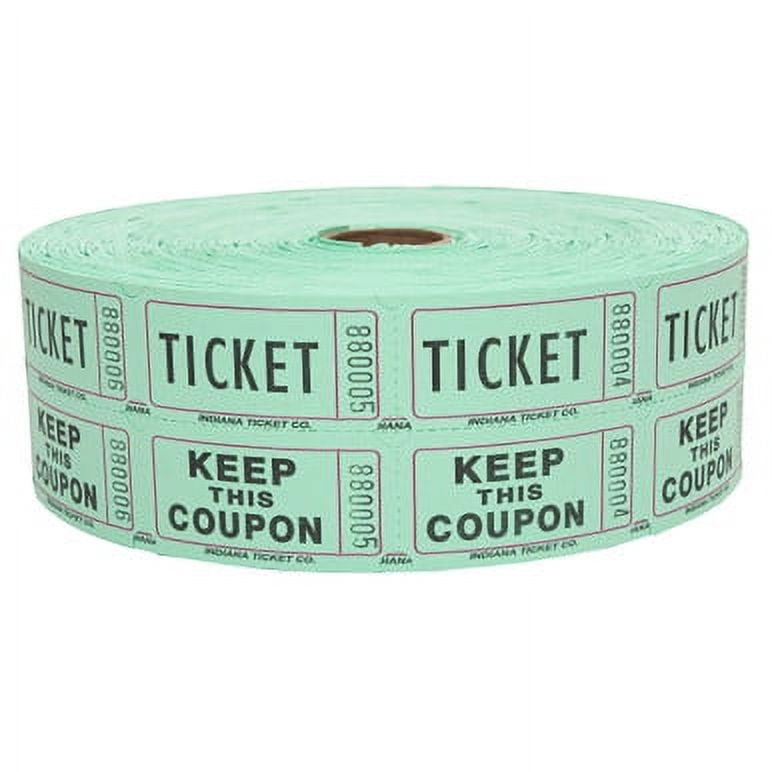 INDIANA TICKET CO, Double Roll Raffle Tickets, Green, 50/50 Drawings ...