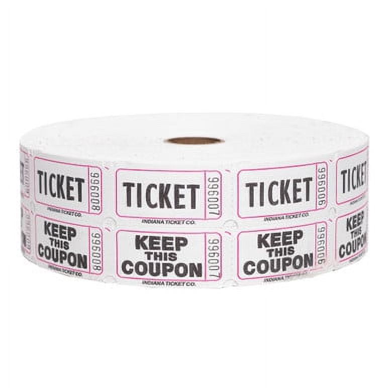 Double Roll Tickets - White - 2,000 2-Part 50/50 Raffle Tickets ...
