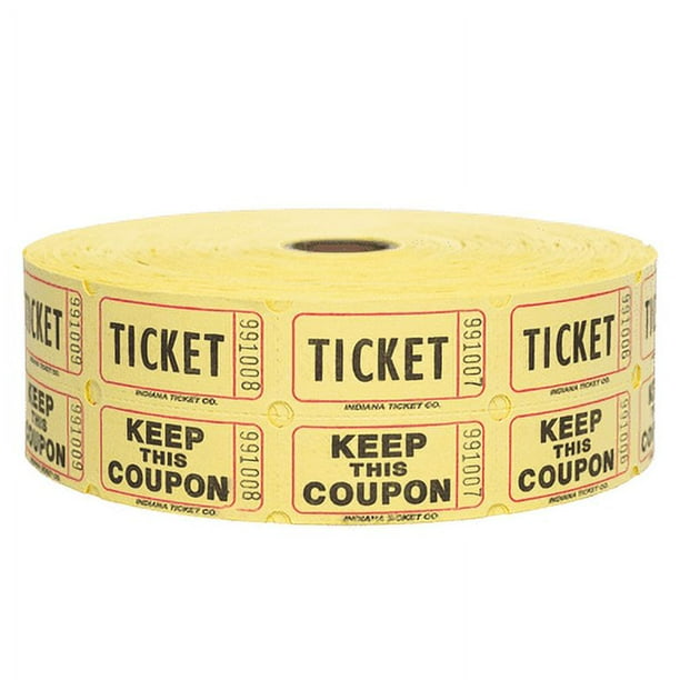 Double Roll Tickets - Yellow - 50/50 Raffle Tickets - 2 Part - Walmart ...