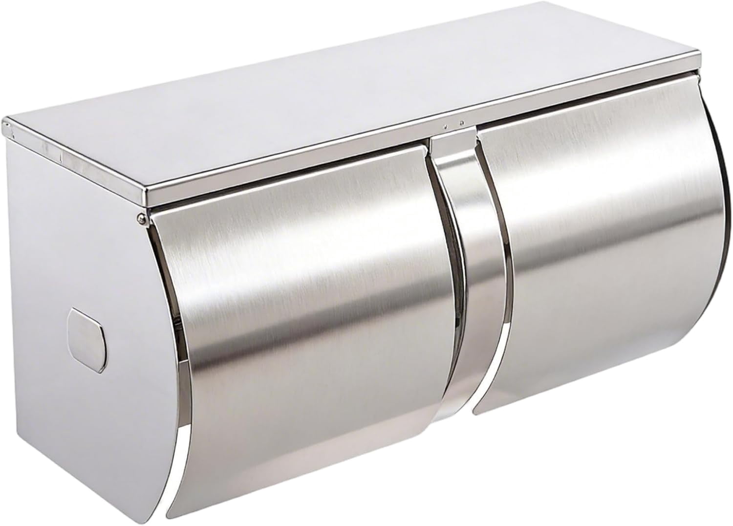 Double Roll Toilet Paper Holder Wall Mount - Stainless Steel Side by ...