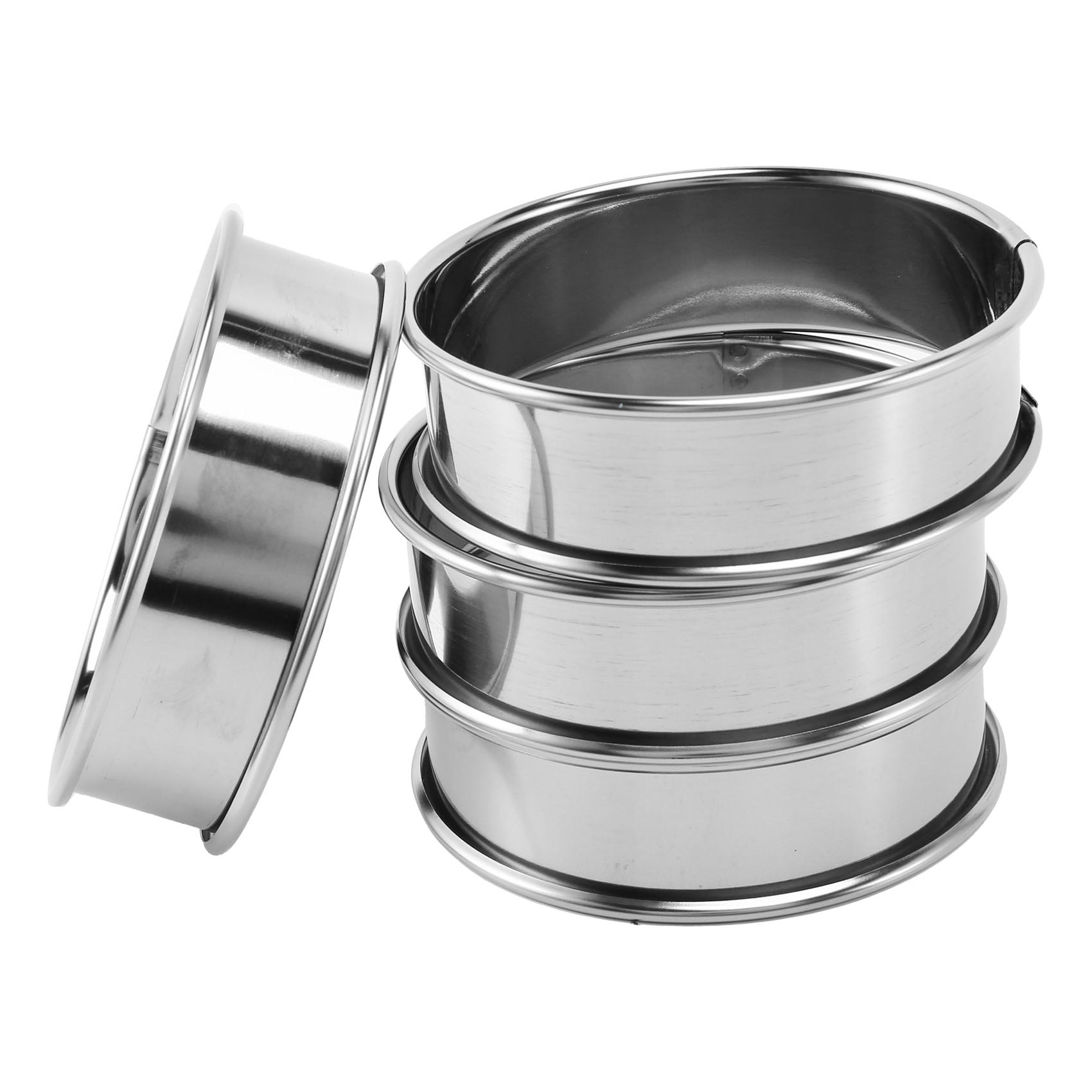 Double Rolled Tart Rings, Muffin Crumpet Rings 4-Cup, 3.15'' Diameter ...