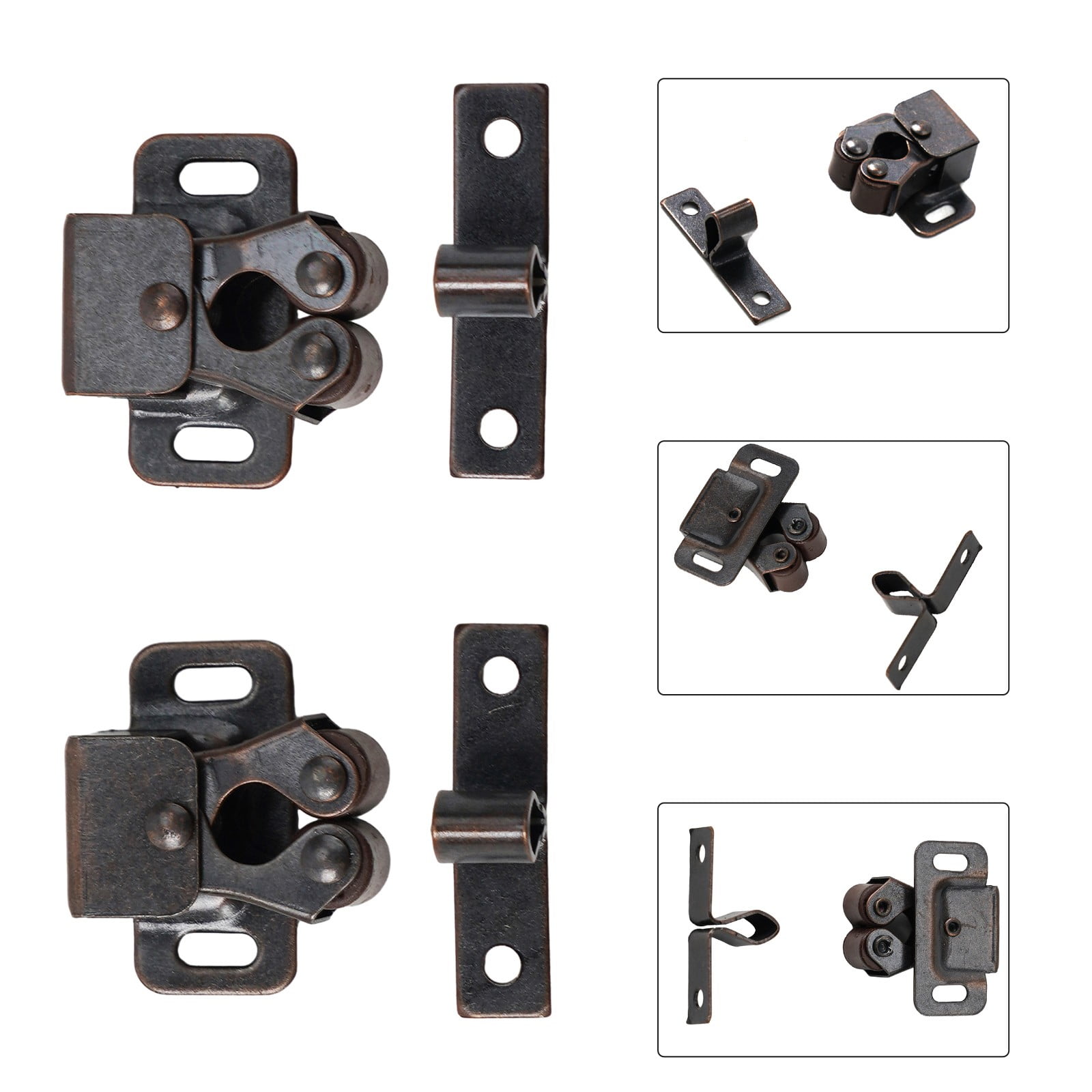 Double Roller Catch Cupboard Cabinet Door Close Latch Gripper Lock ...