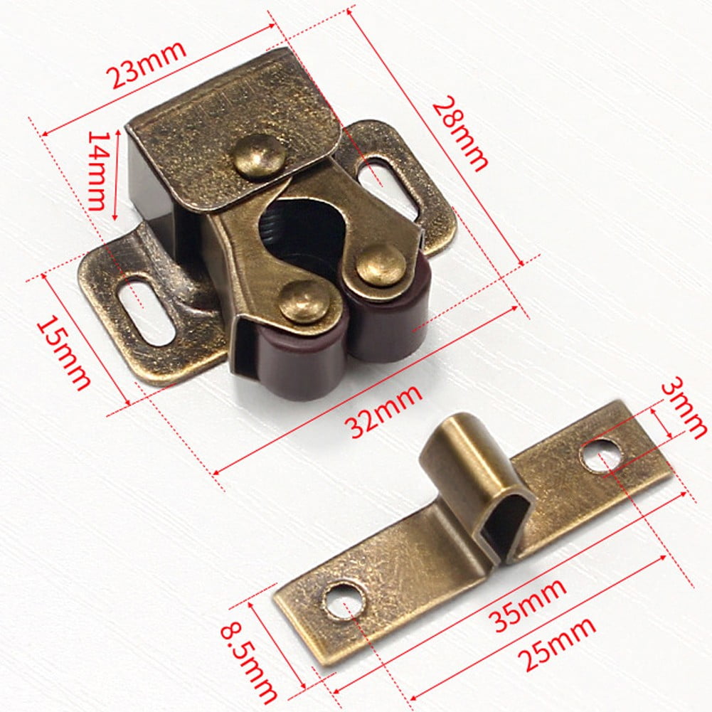 Double Roller Catch Cupboard Cabinet Door Close Latch Gripper Lock ...