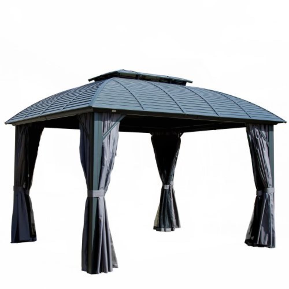 Double Roof Gazebo Weatherproof Patio Canopy Outdoor Garden Shelter ...