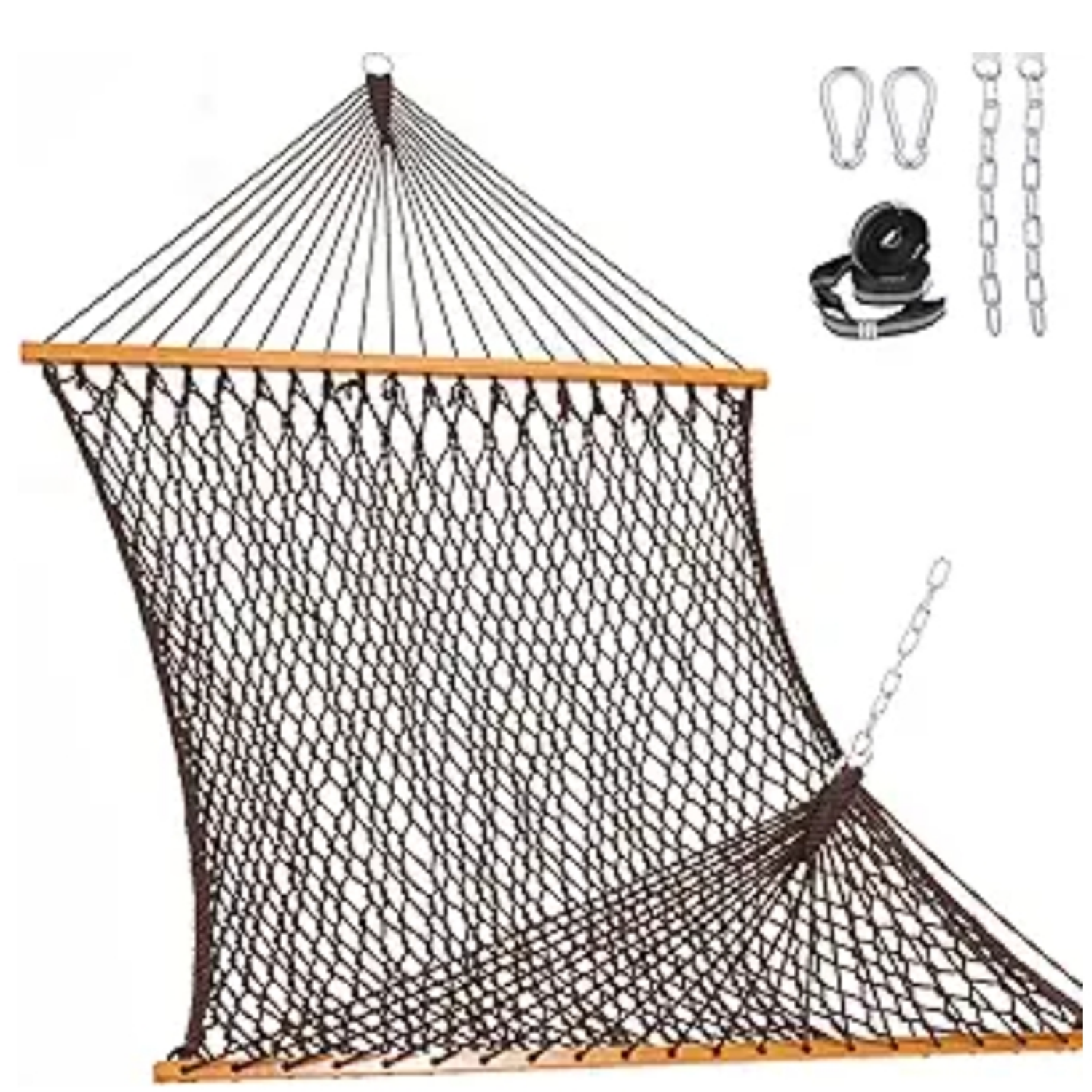 Double Rope Hammock, 2 Person Traditional Outdoor Hand Woven Cotton ...