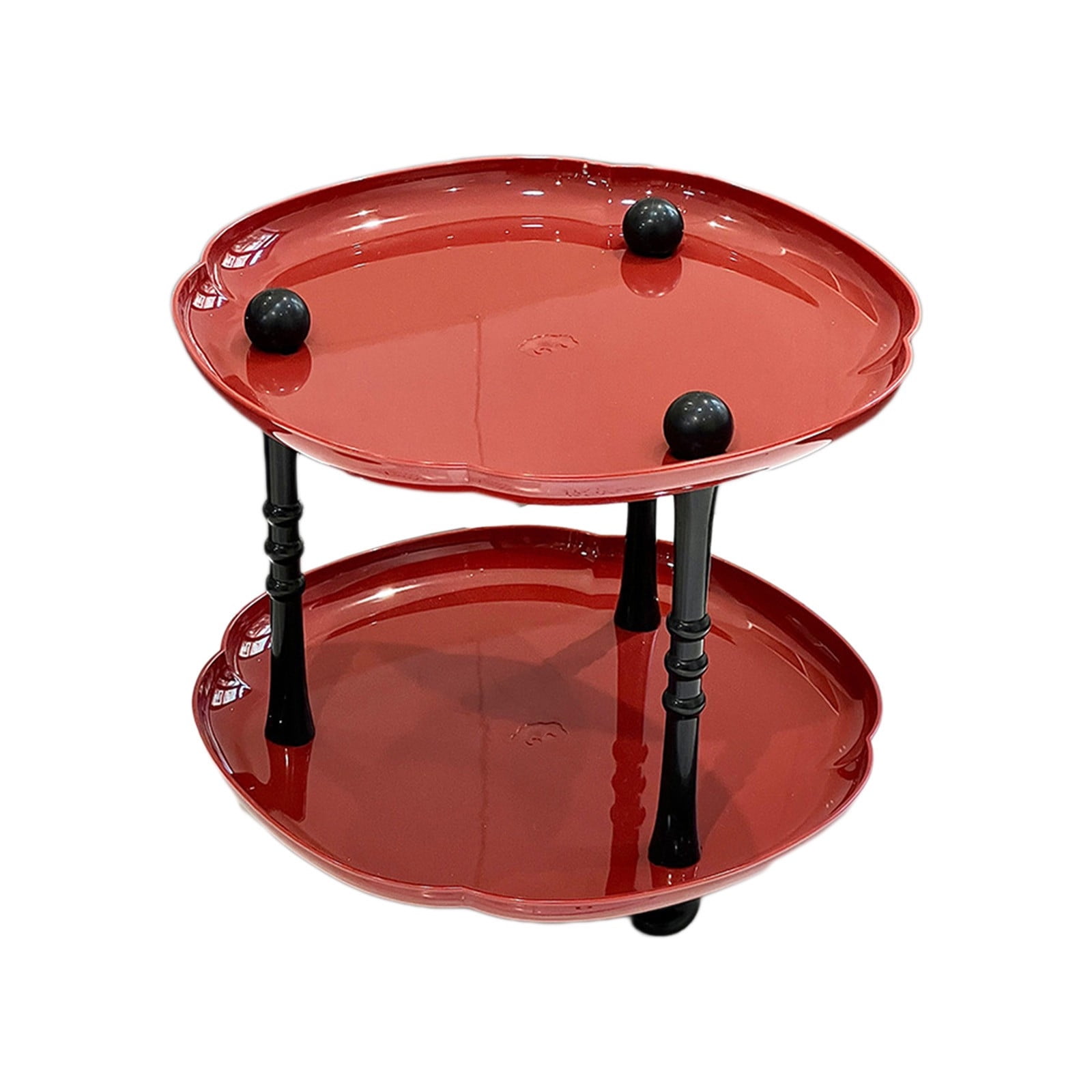 Double Round Plates, Fruit Plates Snack Storage Tray Featuring Two Tier ...