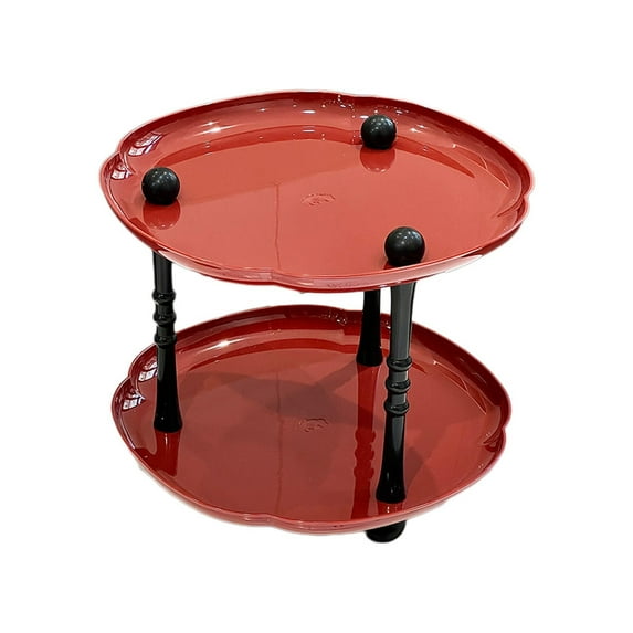 Double Round Plates, Fruit Plates Snack Storage Tray Featuring Two Tier ...