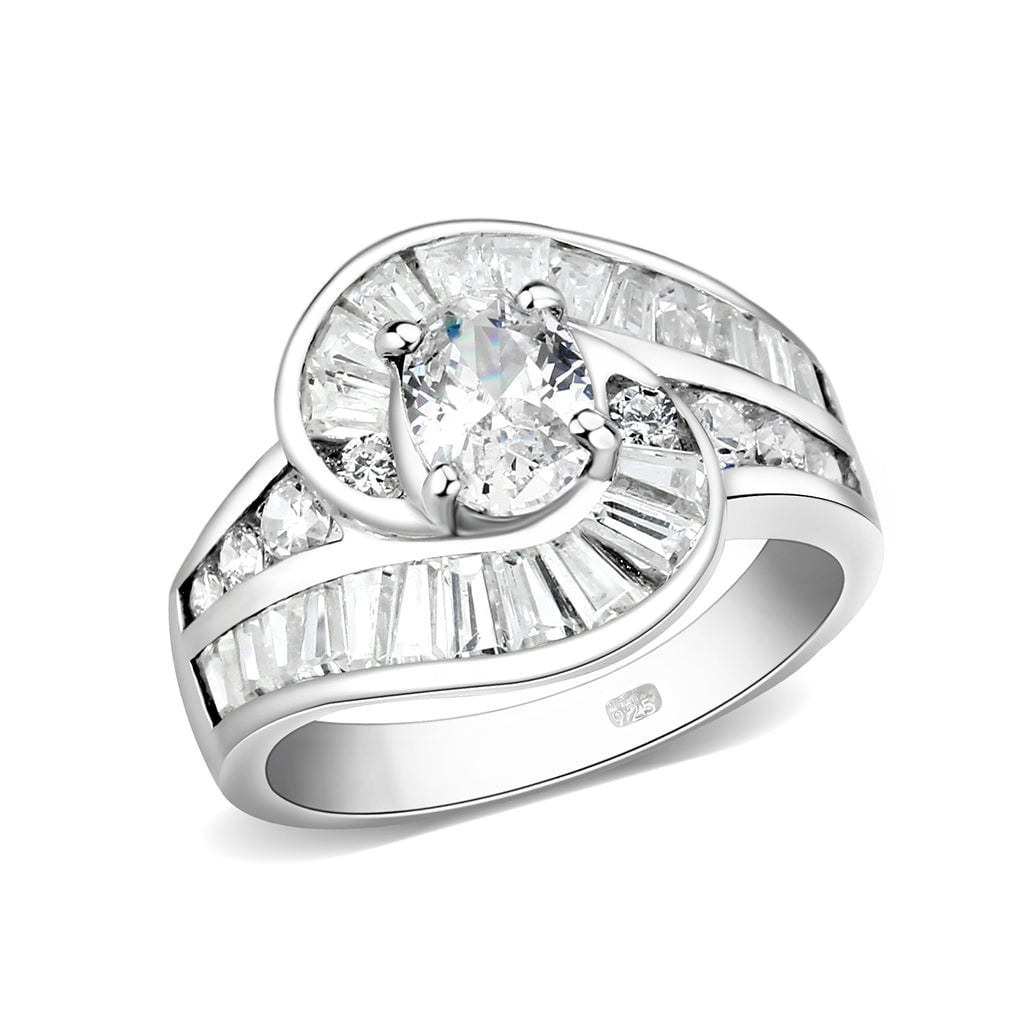 Double Row Bypass Diamond Ring, Round Diamond Engagement Ring ...