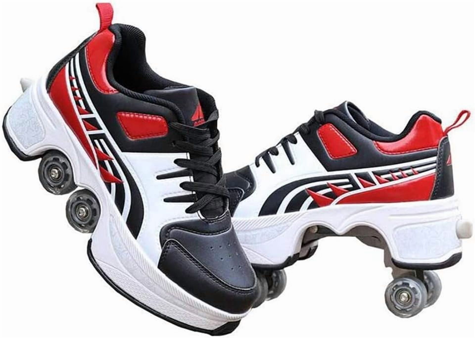 Double-Row Deform Wheel Automatic Walking Shoes Invisible Deformation ...