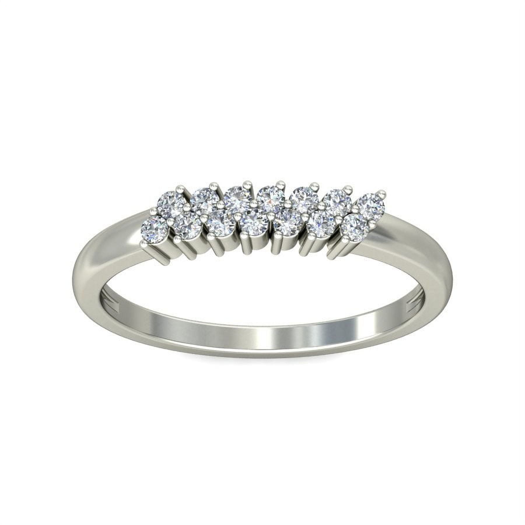 Double Row Diamond Wedding Band for Her in White Gold - Walmart.com