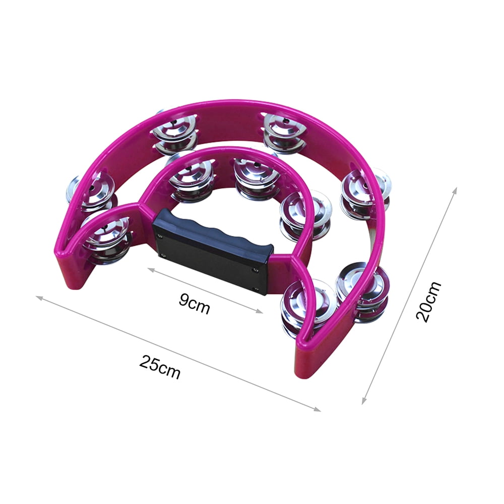 Double Row Handheld Tambourine Handbell, Metal Jingles Percussion Drum ...