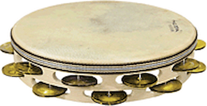 Tycoon 755544 Double Row Headed Wooden Tambourine with Bright Brass ...
