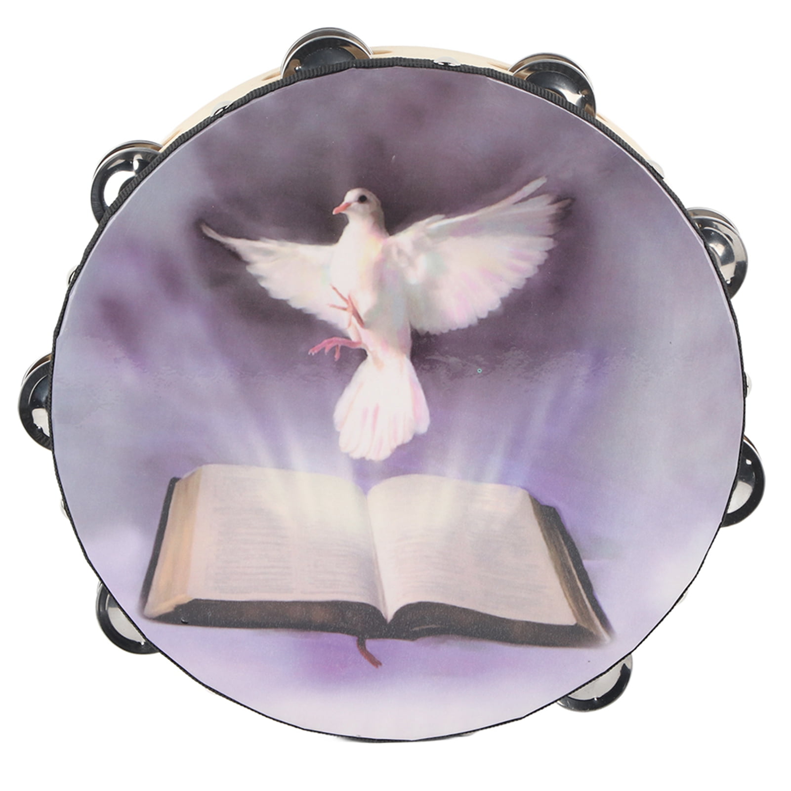 Double Row Metal Jingle Tambourine, 25cm Handheld Percussion Instrument ...