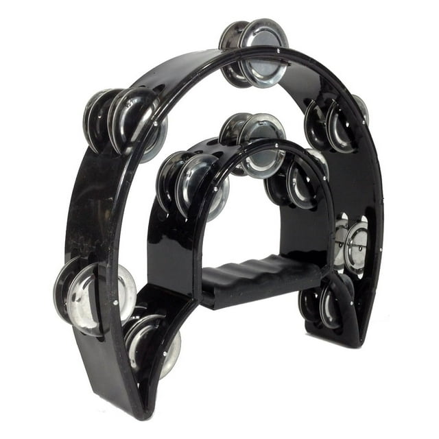 Double Row TAMBOURINE - Metal Jingles Hand Held Percussion Ergonomic ...