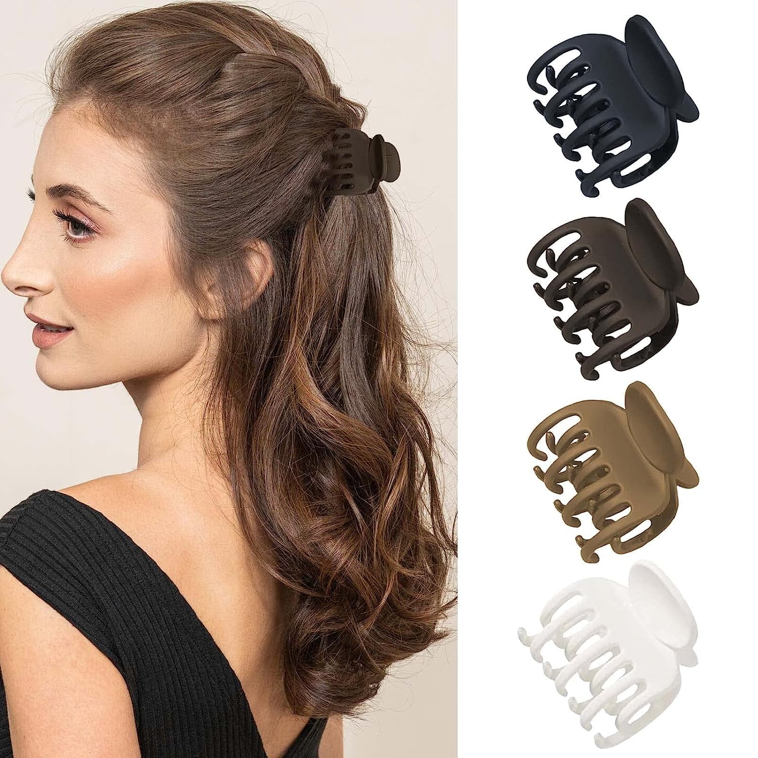 Double Row Teeth Small Hair Claw Clips for Women Fine Thin Short Hair ...