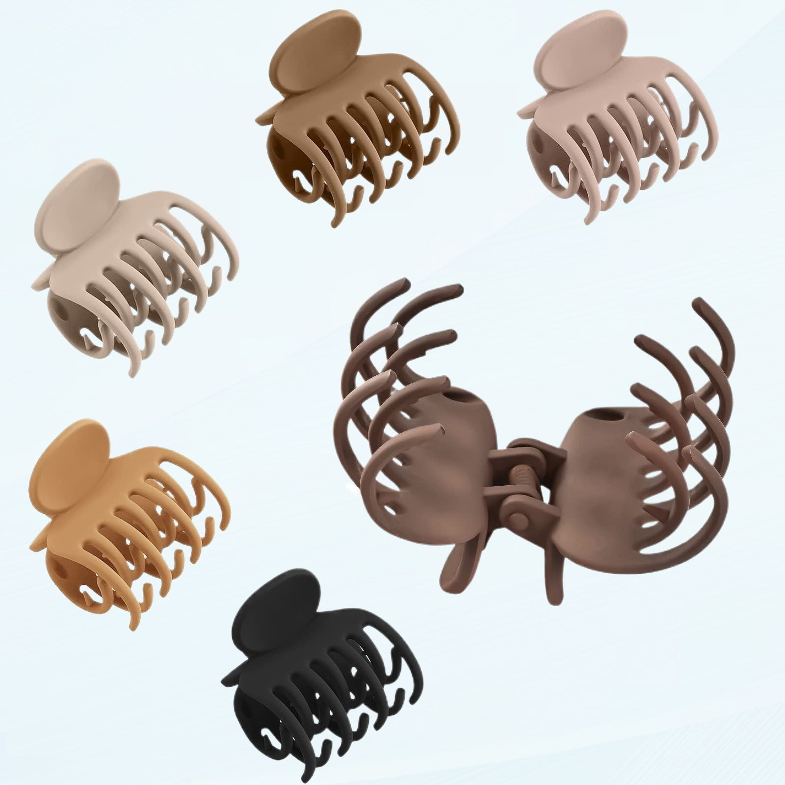 Double Row Tooth Mini Hair Claw Clips For Women With Fine Thin Short ...