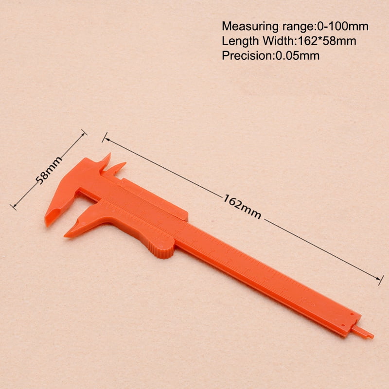 Double Rule Scale Plastic Vernier Caliper Measuring Student Mini Tool ...