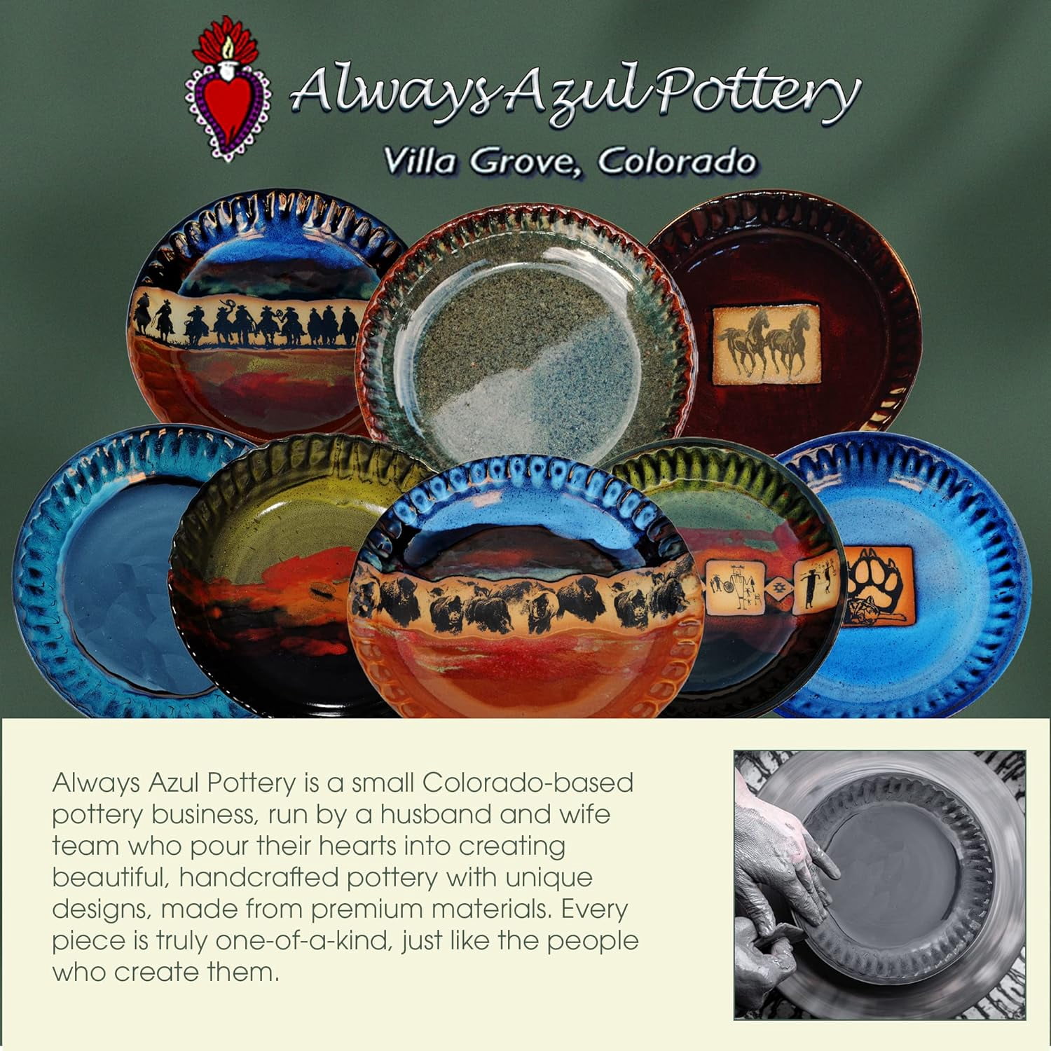 Double Running Horse Fluted Pie Pan in Real Red Glaze - Handmade ...
