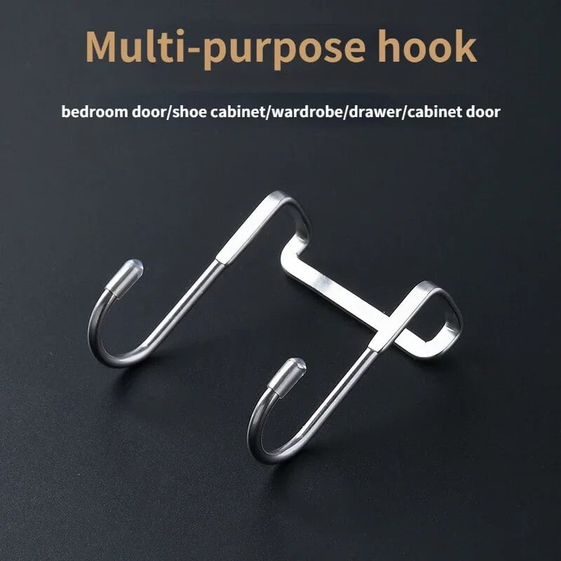 Double S-Shape Hook 304 Stainless Steel Hook Free Punching Kitchen ...