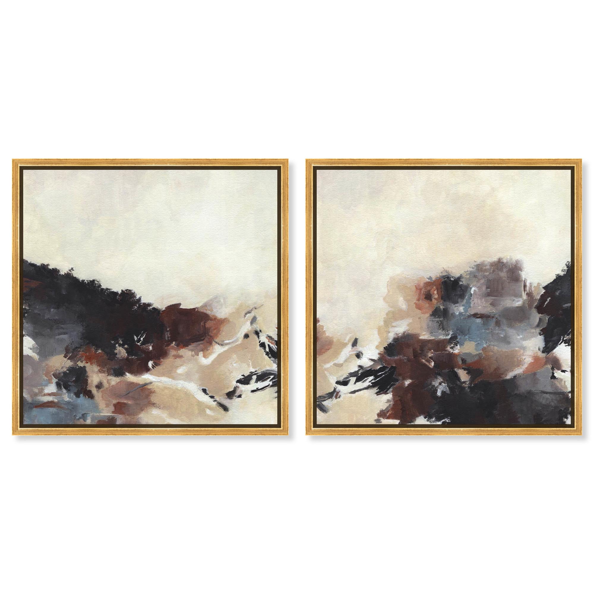 Double Safari Sun Set Canvas Set of 2 Earth Tone Art by Art Remedy ...