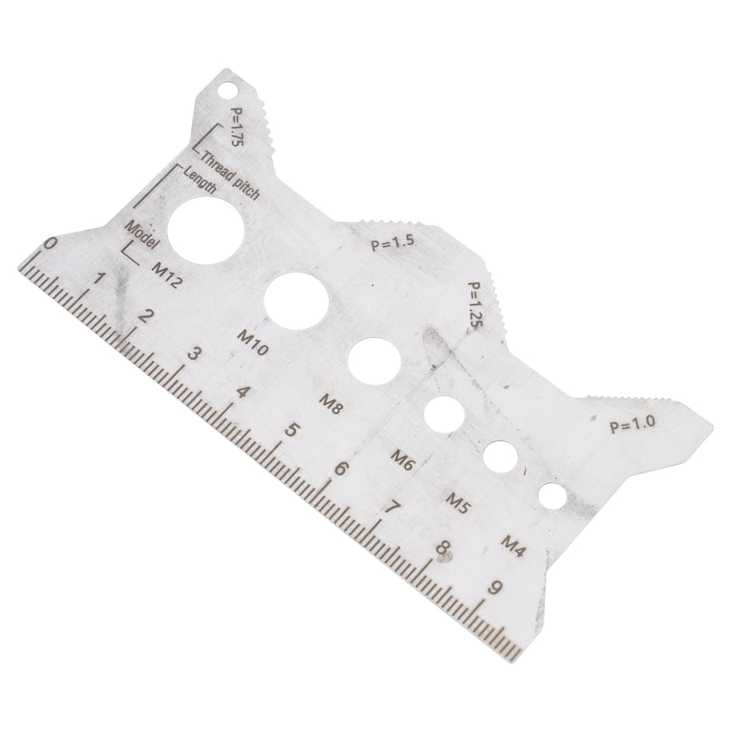 Double Scale Stainless Steel Pitches Gauge Ruler Accurate Thread ...