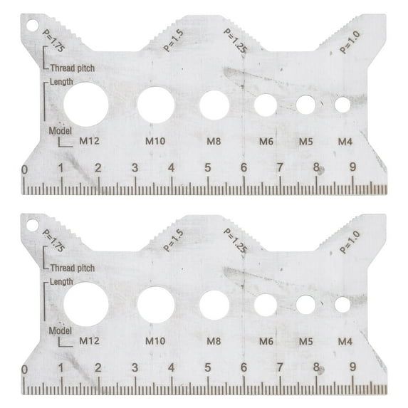 Double Scale Stainless Steel Pitches Gauge Ruler Accurate Thread ...