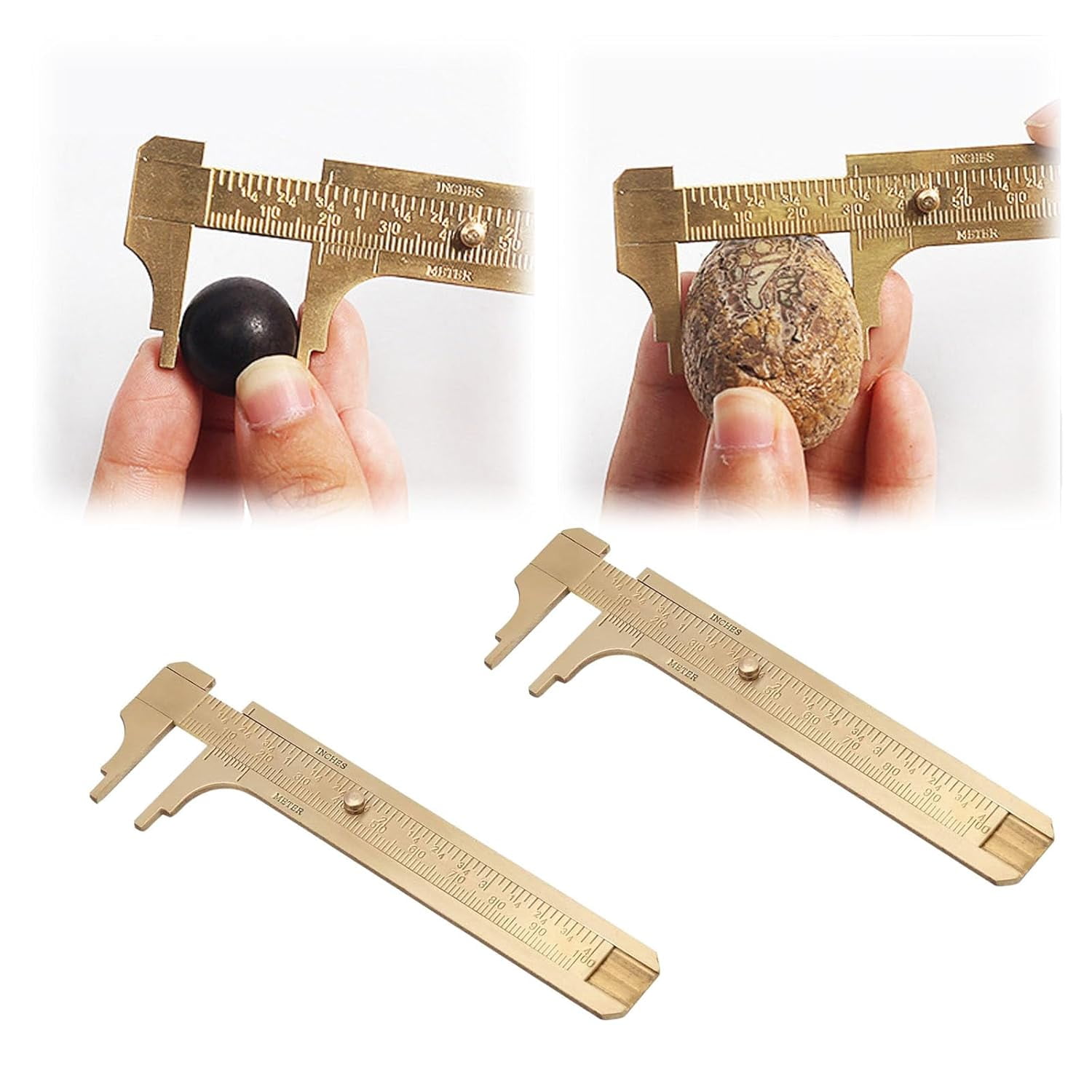 Double Scale Vernier Calipers, Brass Caliper Measuring Tool Bolt Head ...